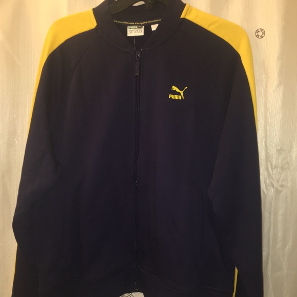 Puma | Jackets & Coats | Blue And Gold Athletic Jacket | Poshmark
